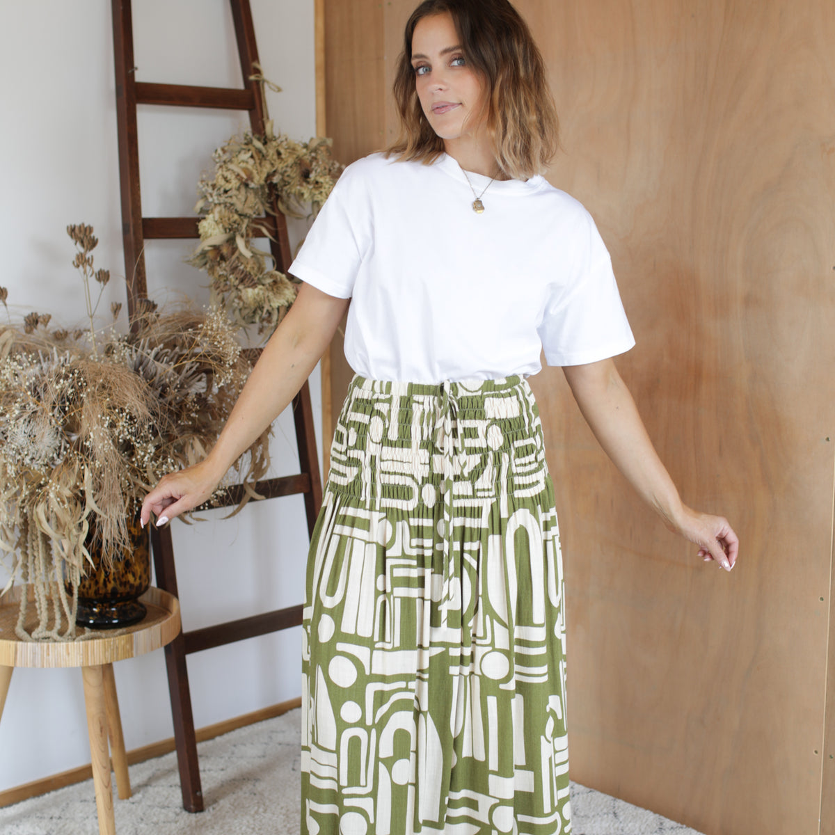 Gale Skirt - Khaki – Heidi Frank