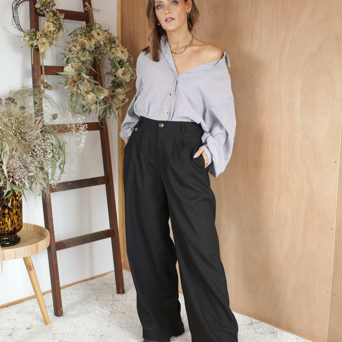 Boat Pant - Black Linen – Heidi Frank