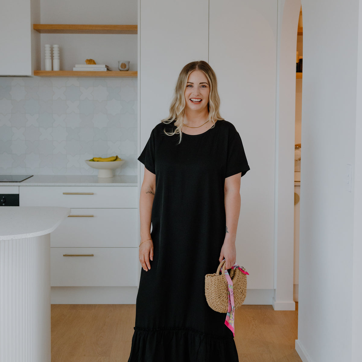 Courtney Dress - Midi - Black – Heidi Frank